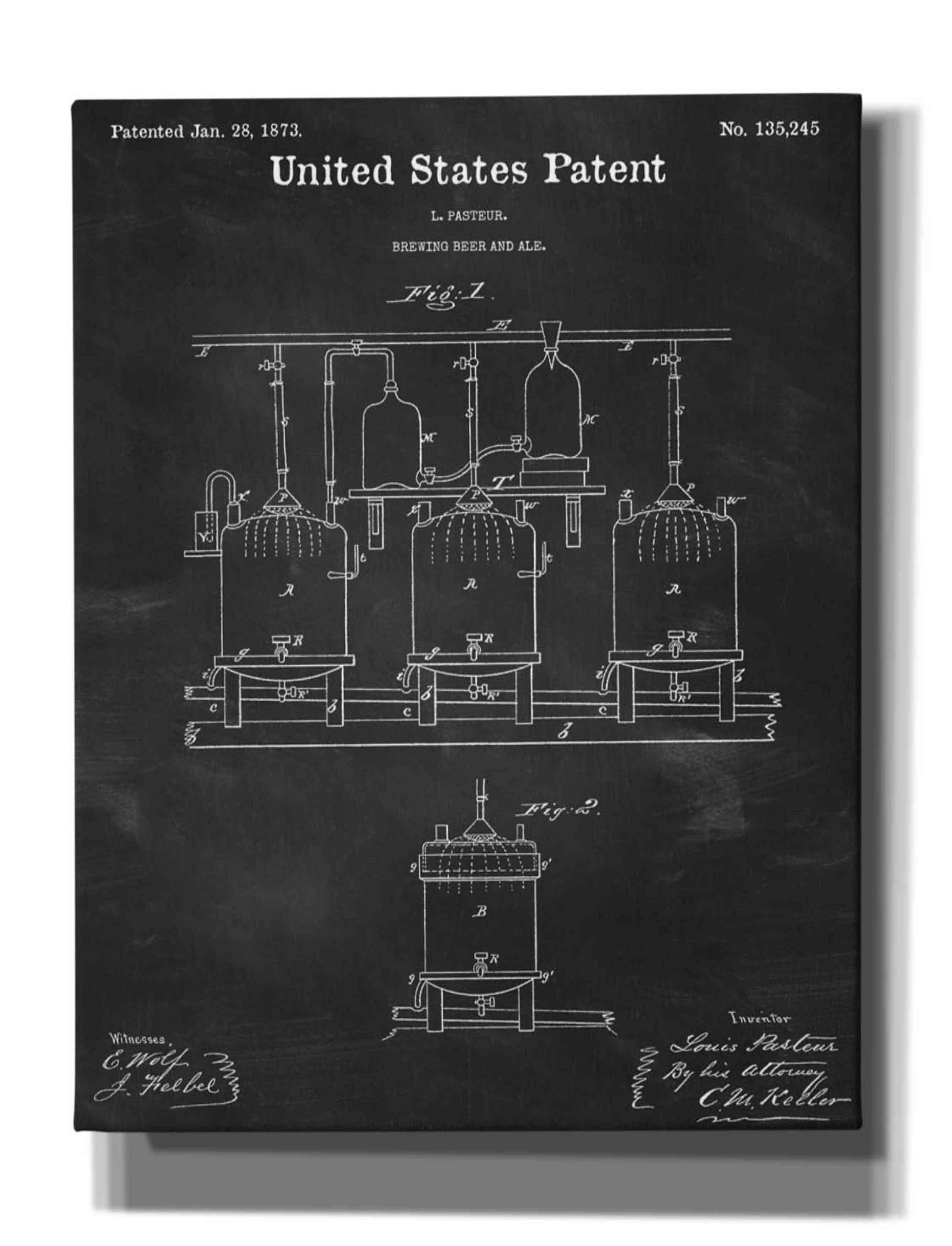 Epic Graffiti 'Brewing Beer and Ale Blueprint Patent Chalkboard ...