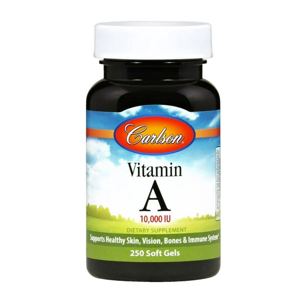 Carlson Labs Vitamin A Softgels, 10,000 IU, 250 Ct - Walmart.com ...