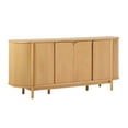 Walker Edison Modern 70" MDF Curved Sideboard Cabinet, Natural ...