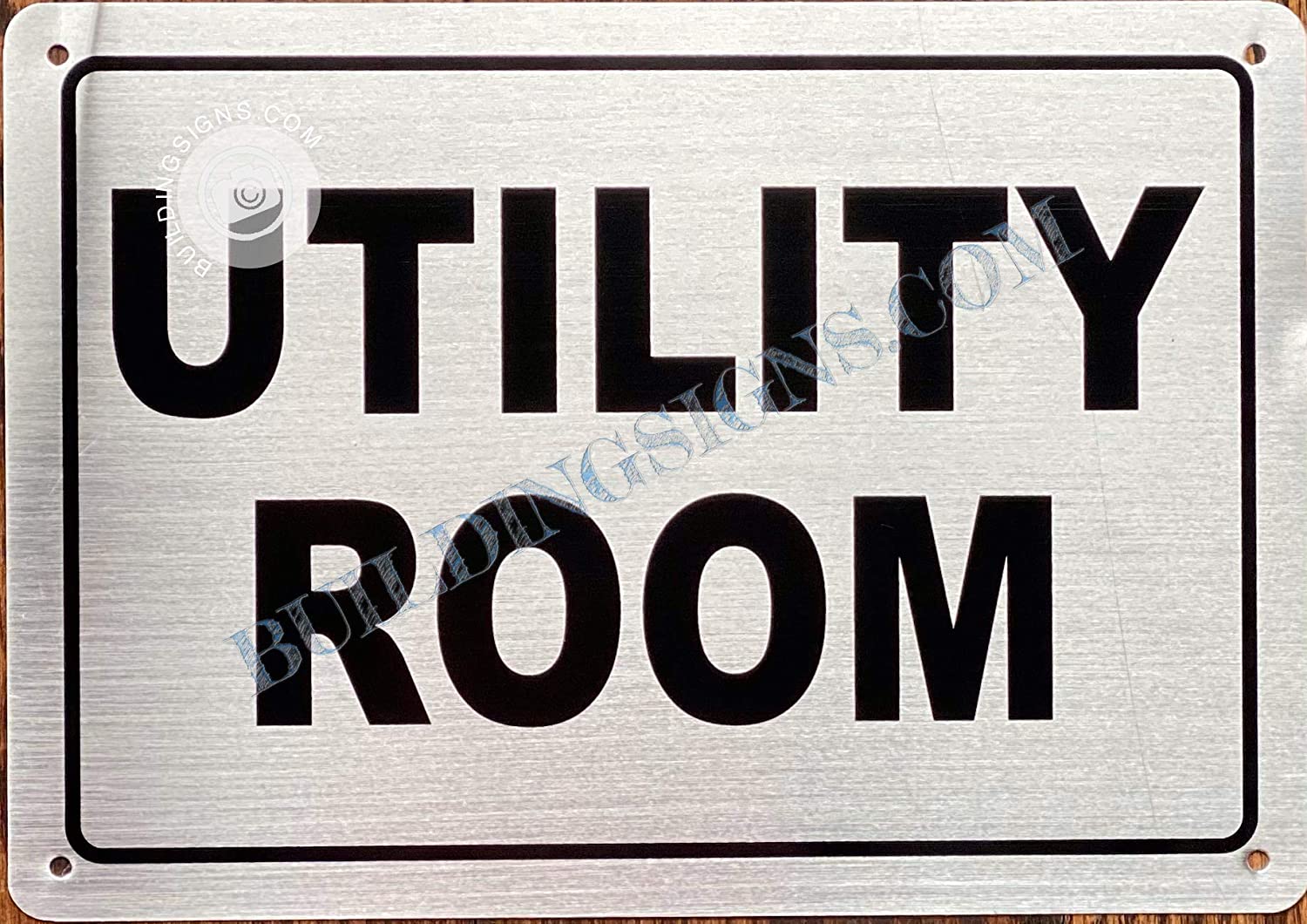 Utility Room Sign (Silver- Brush Aluminium, 7X10,Rust Free-Aluminium ...