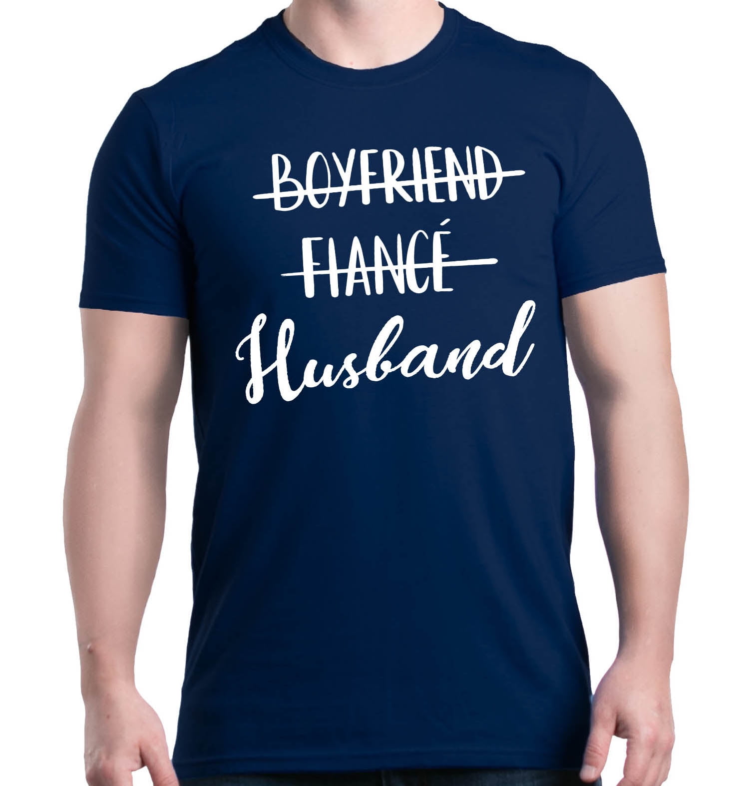 Shop4Ever Men's Boyfriend Fiance Husband Wedding Graphic T-shirt XXXXX ...