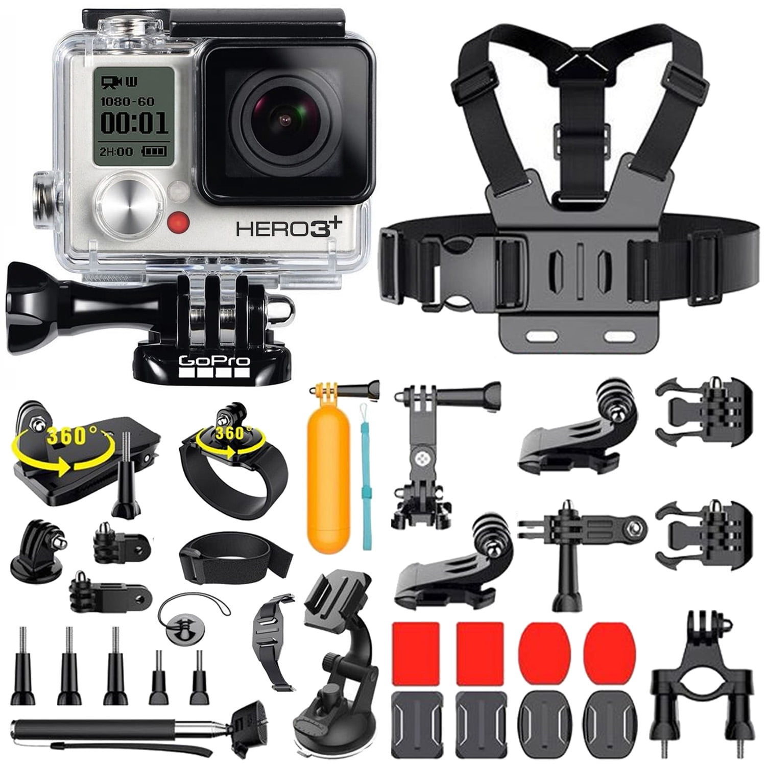 Restored GoPro HERO 3+ Black Edition Camcorder With Battery+ 8G SD Card ...