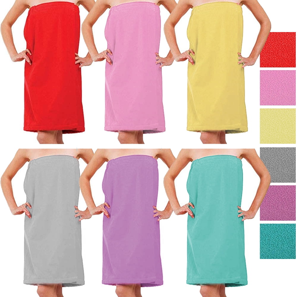 1 Womens Towel Wrap Bathrobe Spa Towels Bath Robe Adjustable Closure ...