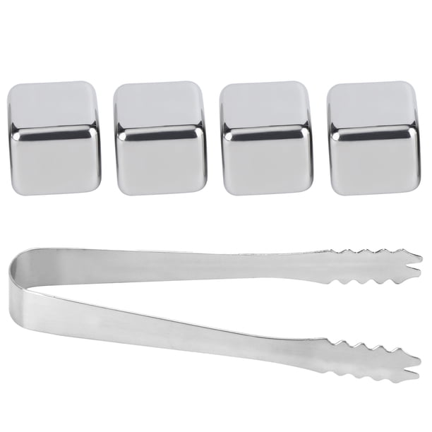 Ice Cubes with Clamp Reusable 304 Stainless Steel Ice Stone for Wine ...
