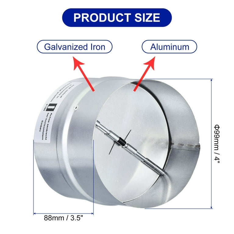 4 Inch Damper Duct 6 Inch Backdraft Damper Back Draft Vent Duct Shutter ...