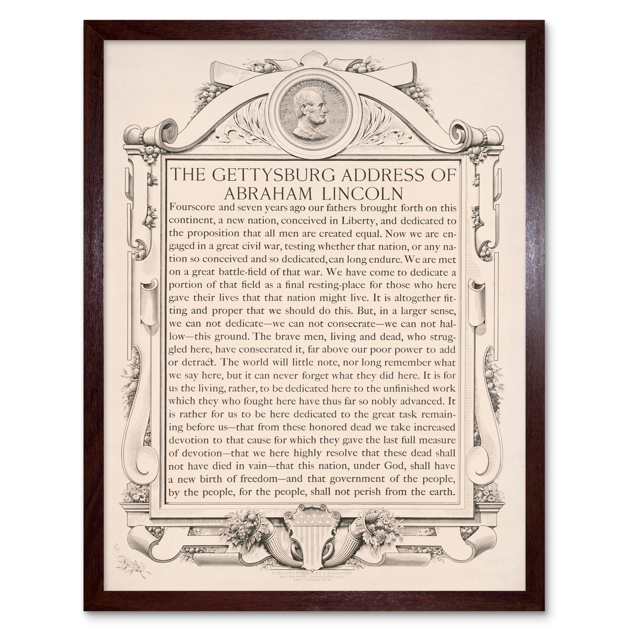 The Gettysburg Address of Abraham Lincoln USA President Speech ...