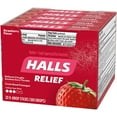 HALLS Relief Strawberry Menthol Flavor, Travel Size Cough Drops, 20 ...