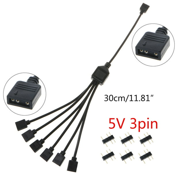 ZOYONE 5V 3 Pin RGB Interface Connector Hub RGB Splitter Cable for ...