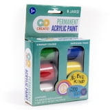 Go Create Permanent Acrylic Paint Set, 6 Colorful Paint Jars - Walmart.com
