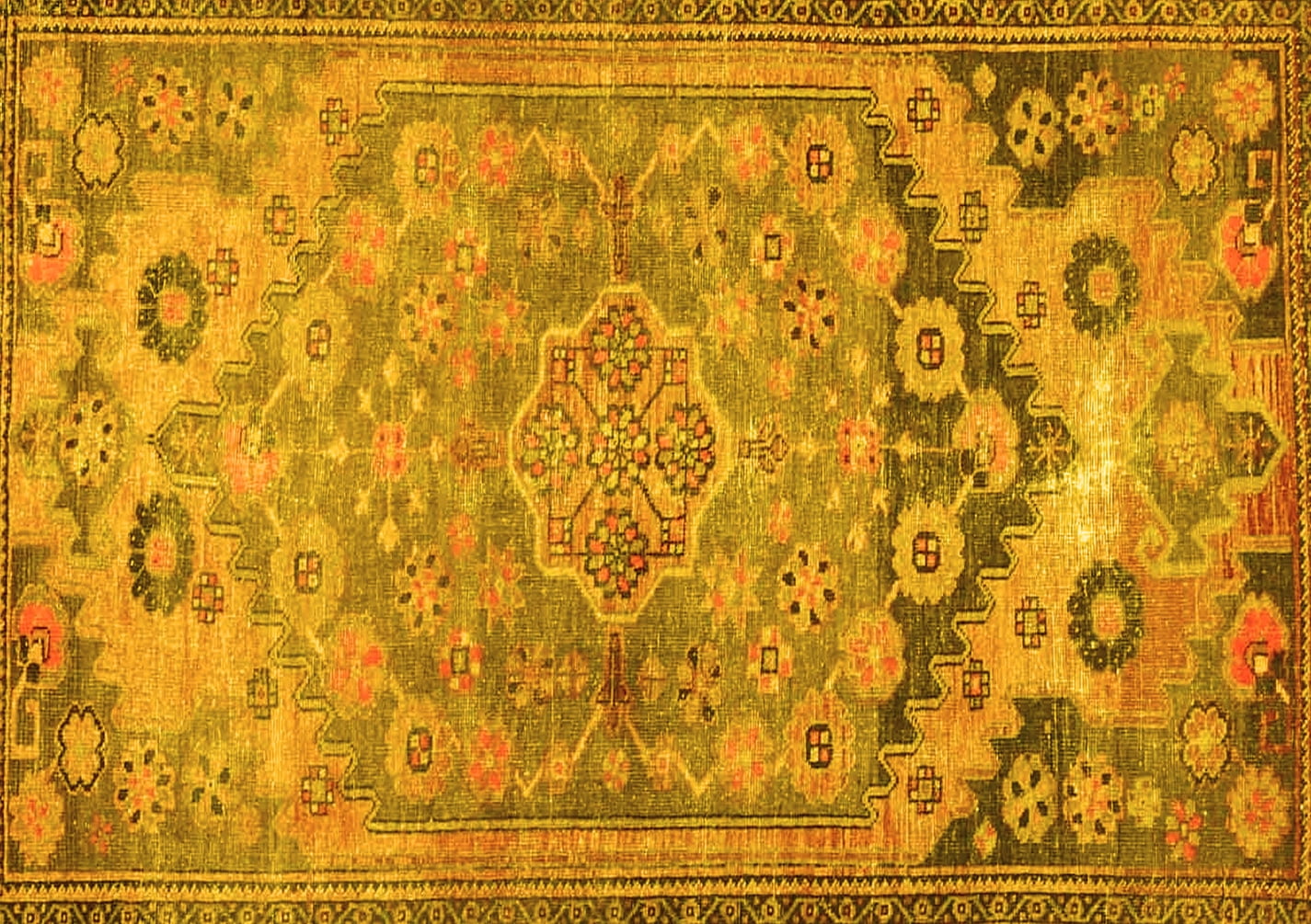 Ahgly Company Indoor Rectangle Persian Yellow Traditional Area Rugs, 5 ...