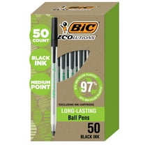 BIC Round Stic Xtra Life Ballpoint Pen, Medium Point (1.0mm), Black, 10 Count (Pack of 24 ...