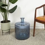 DecMode 18" Handmade Spanish Blue Recycled Glass Vase - Walmart.com