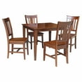 36" x 36" Wood Dining Table and 4 San Remo Chairs in Washed Gray Taupe ...