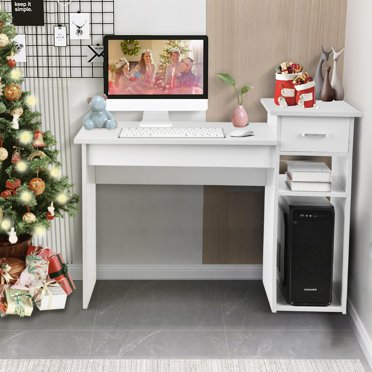 Wide Glossy Computer Cart, White - Walmart.com