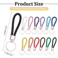 24Pcs 12 Colors Imitation Leather Keychain with Platinum Plated Iron ...