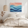 Colorful Ocean Sunset Canvas Print Wall Art, Coastal Gradient Ocean ...
