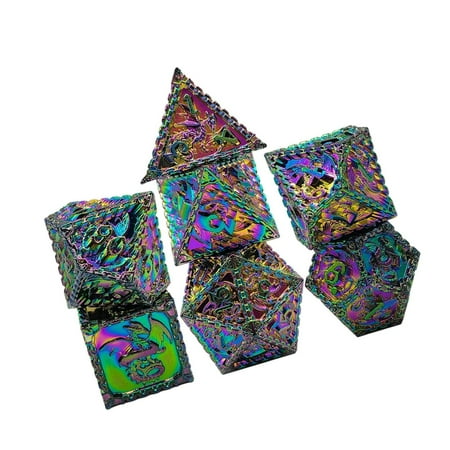 7Pcs Polyhedral Dice Irregular Big Numbers Board Games Colorful ...