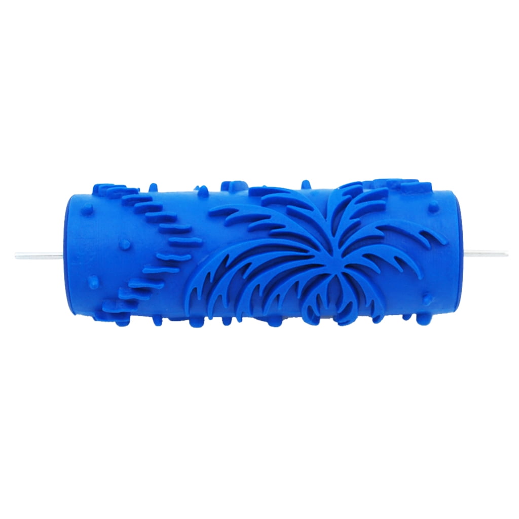 5'' Embossed Flower Pattern Paint Roller Wall Texture Stencil Brush ...