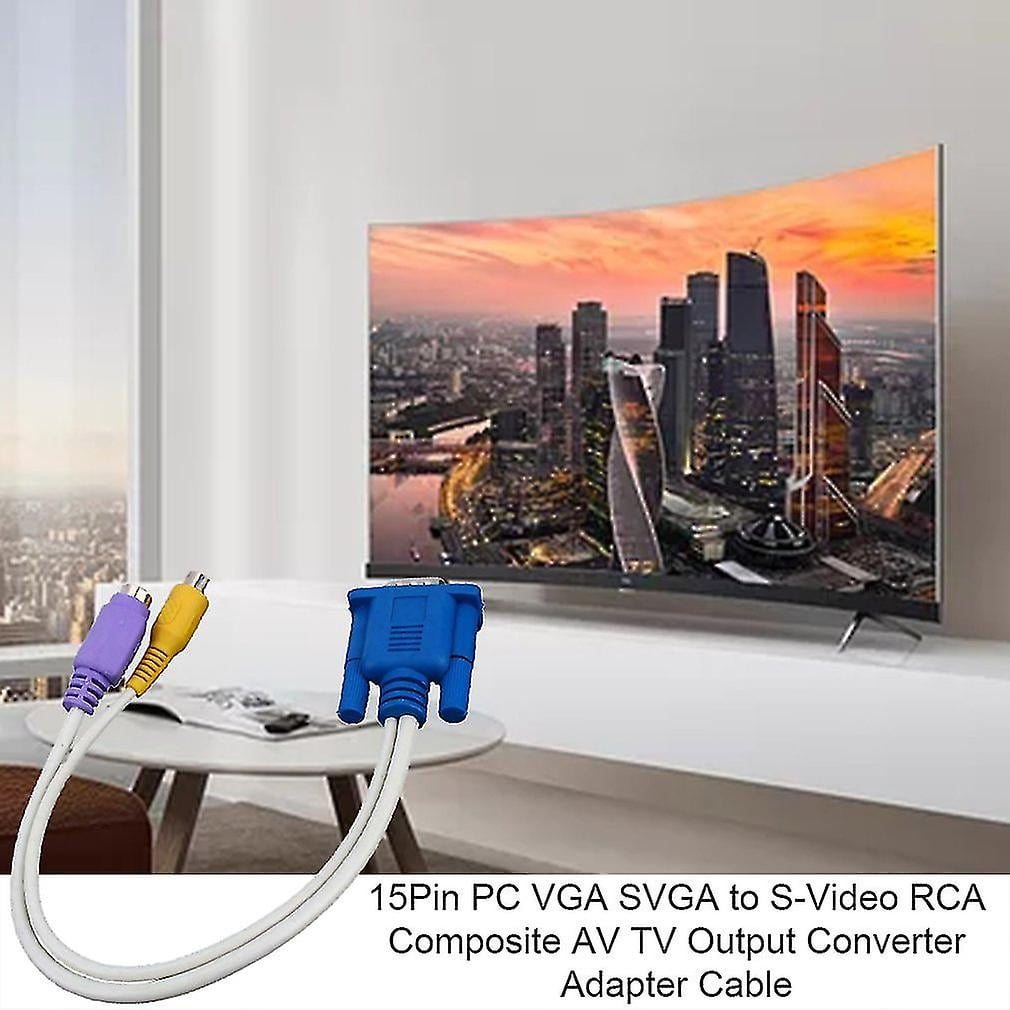 15pin Pc Vga Svga a s-video Rca Compuesto Av Tv Out Convertidor Adaptador Cable LingWen ...