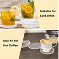 Set of 5 Modern Clear Glass Coasters with Gold Rim, Round Crystal Drink ...