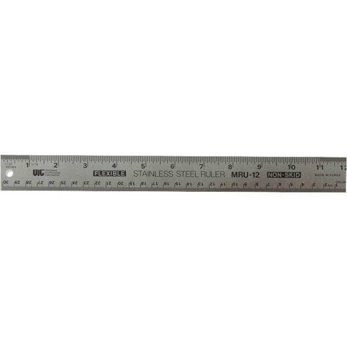 Officemate Classic Stainless Steel Metal Ruler, 15 inches with Metric ...