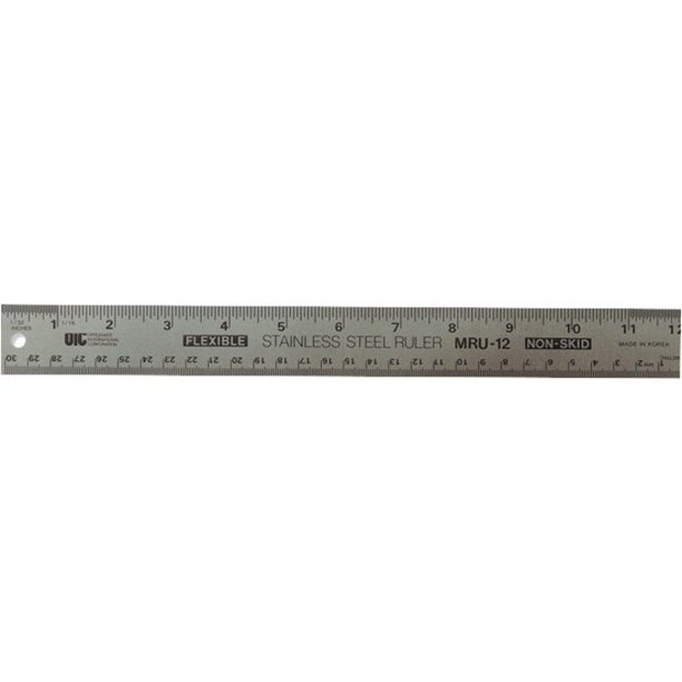 Officemate Classic Stainless Steel Metal Ruler, 15 inches with Metric ...