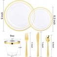 600pc Gold Trim Plastic Dinnerware Set for Party: 100 Dinner Plates ...