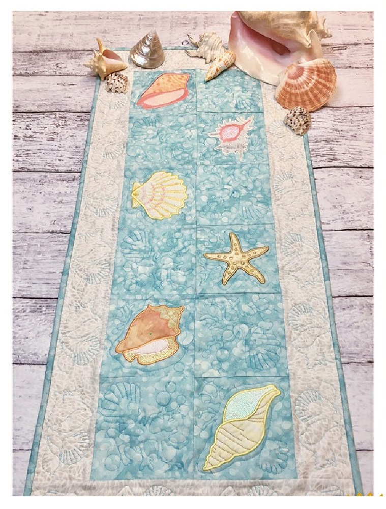 Amelia Scott Designs On the Beach Table Runner for Machine Embroidery ...
