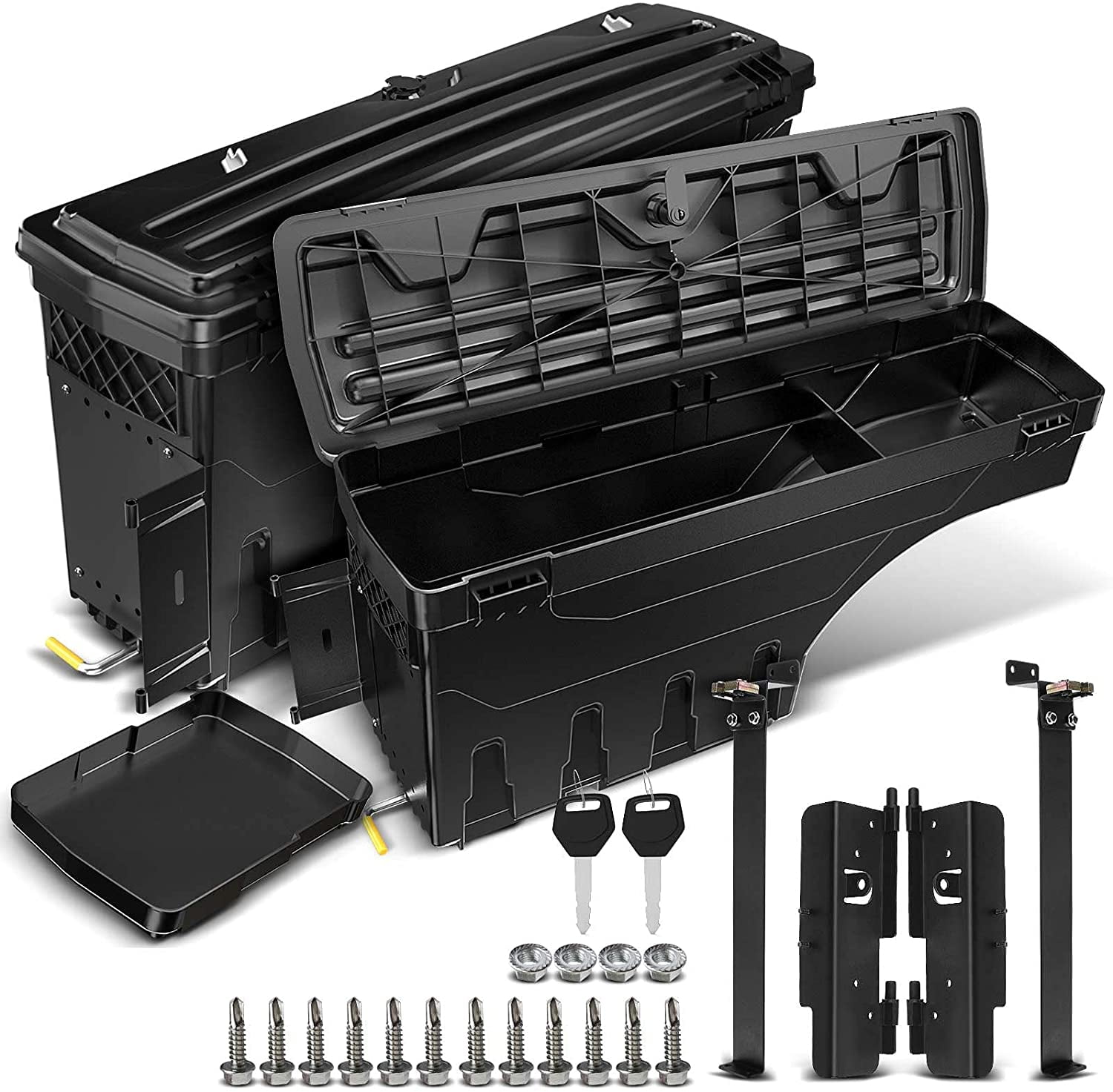 A-Premium Lockable Truck Bed Storage Box Case Tool Box Compatible with ...