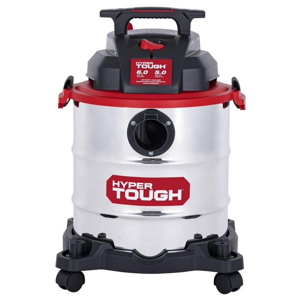 Hyper Tough 6 Gallon Stainless Steel Wet/Dry Vacuum, Hyper Tough 22.7L ...