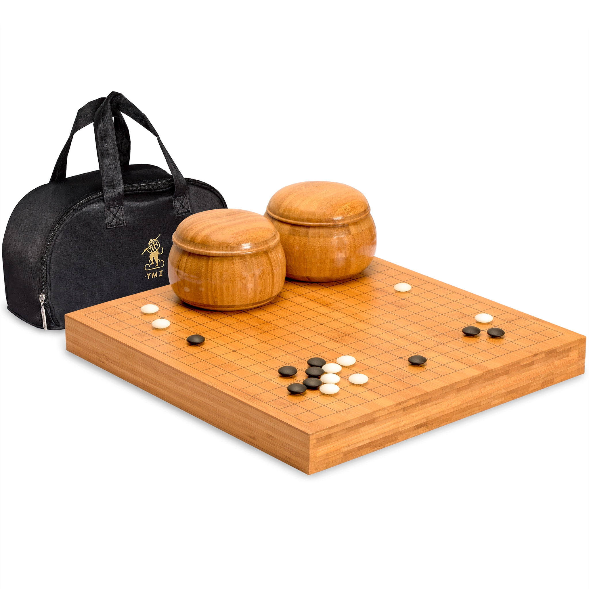 Bamboo 2-Inch Reversible 19x19 / 13x13 Go Game Set Board with 9.2mm ...