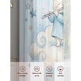 Blue Cartoon Cats Sheer Curtains for Living Room Bedroom Cute Cats ...