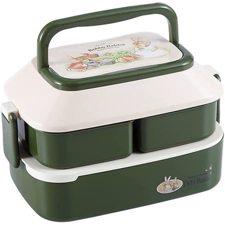 Retro Cute Japanese Rabbit Double Layer Compartment Portable Student ...