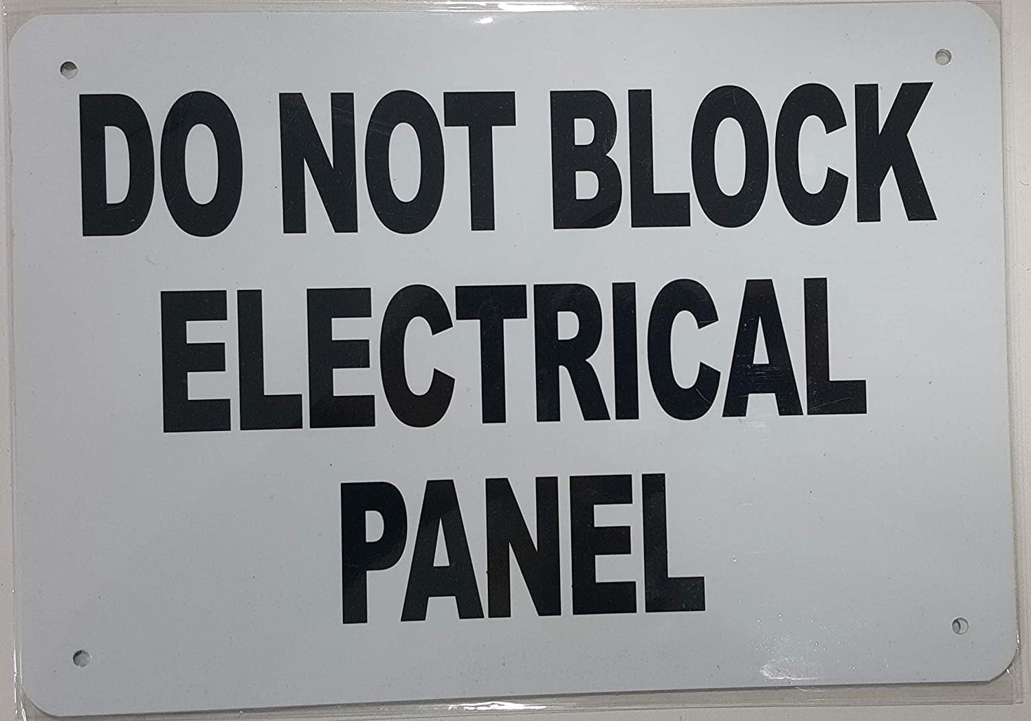 DO NOT Block Electrical Panel Sign (Aluminium, White, 7X10) (ref-2201 ...