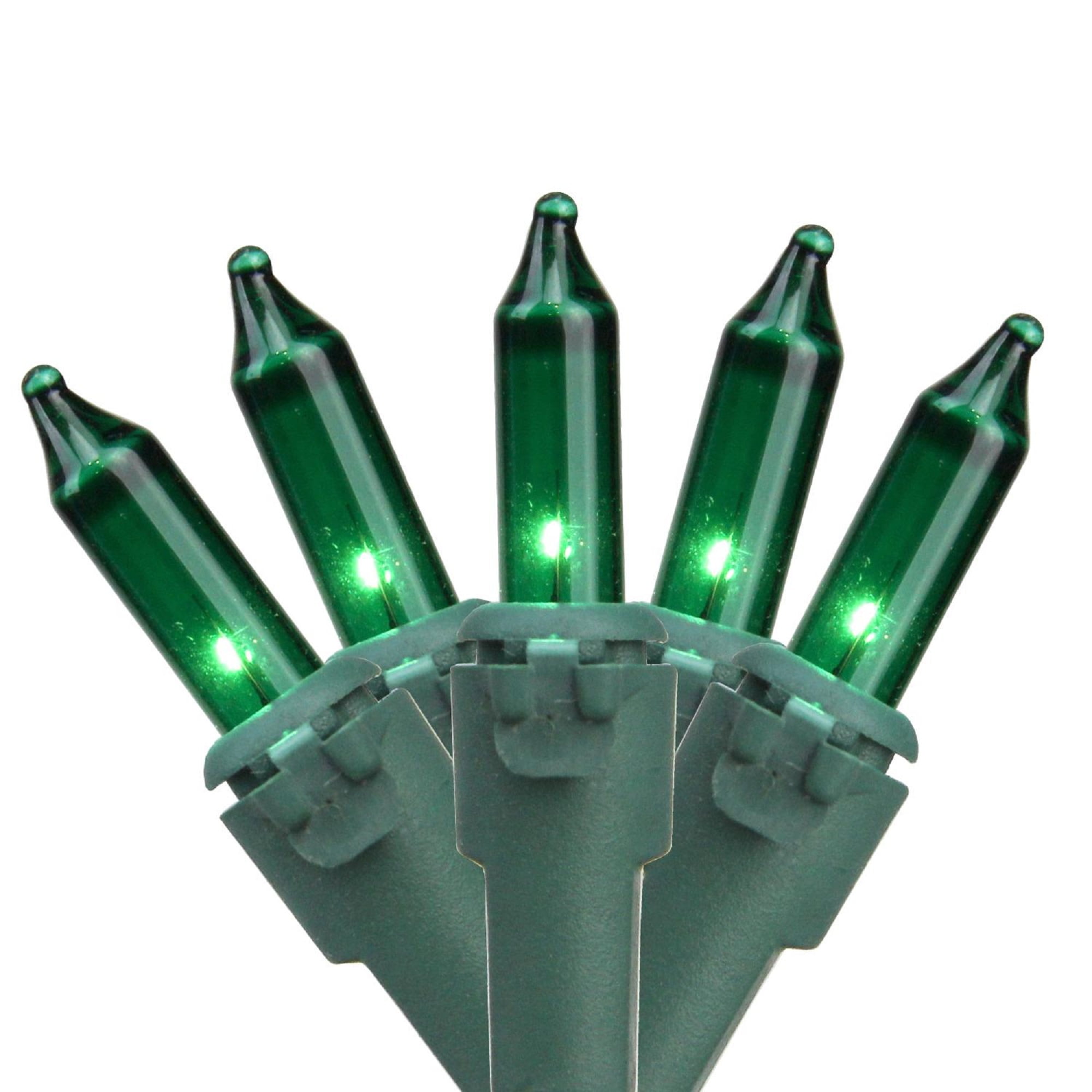 Set of 100 Green Mini Christmas Lights - 34' Green Wire - Walmart.com