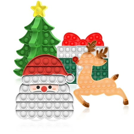 SAYOO Christmas Squeeze Bubble Toy Set with Cartoon Animal Shape Gift ...