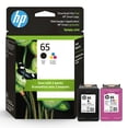 65 Standard Yield Black/Tri-Color Printer Cartridge, 2 Count for HP ...