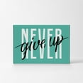 Smile Art Design Never Give Up Lettering Teal Blue Motivational Canvas ...