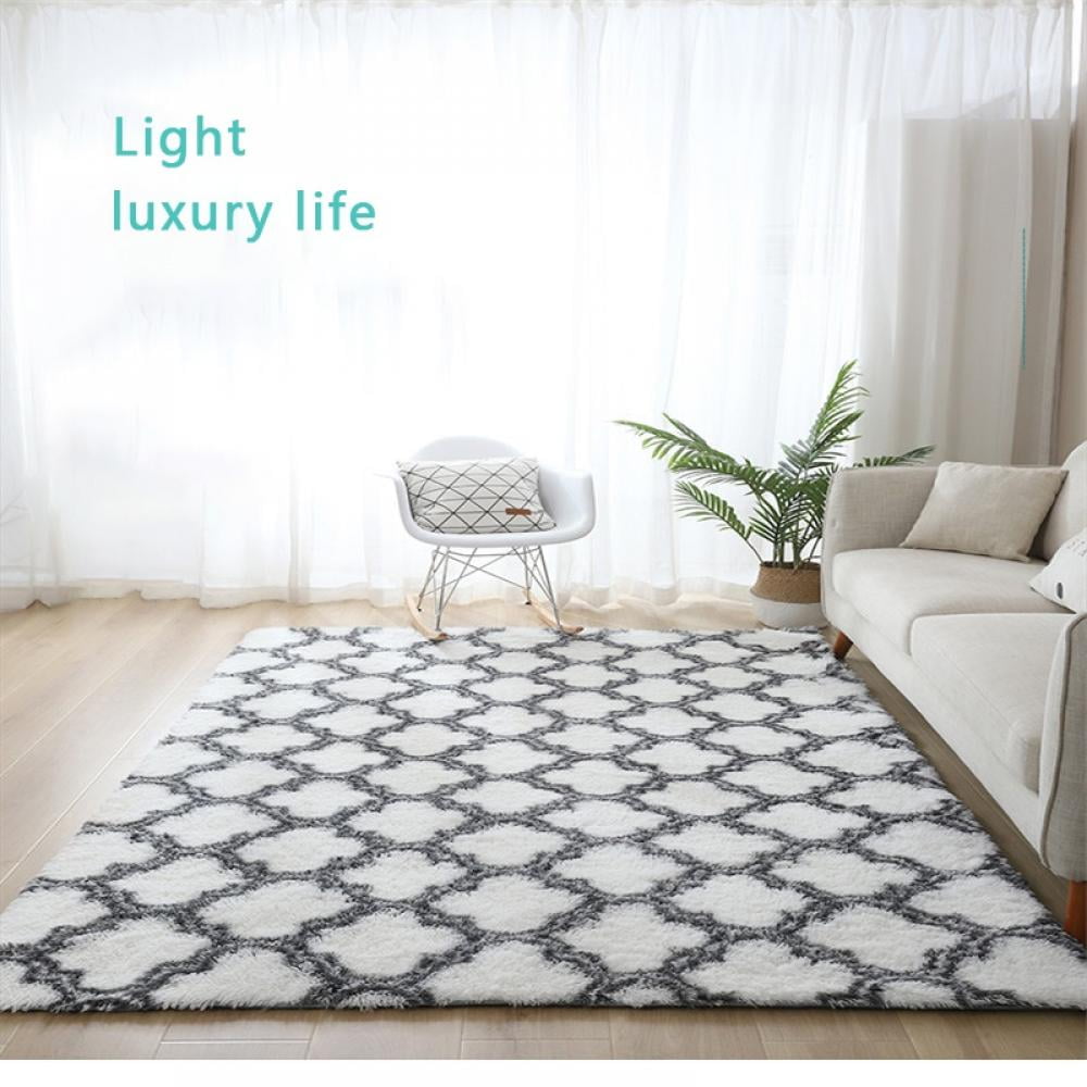 Abstract Shaggy Rug for Bedroom Ultra Soft Fluffy Carpets for Kids ...