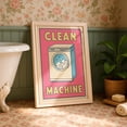 Affixzi Retro Laundry Room Poster, Funny Clean Machine Print, Vintage ...