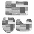 Black White Wood Stripes Bathroom Rugs Set Retro Geometric Black White ...