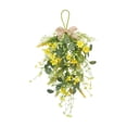 Artificial Wreath, Hanging Garland, 19.69 x 9.84 in, Iron Frame, Jute ...