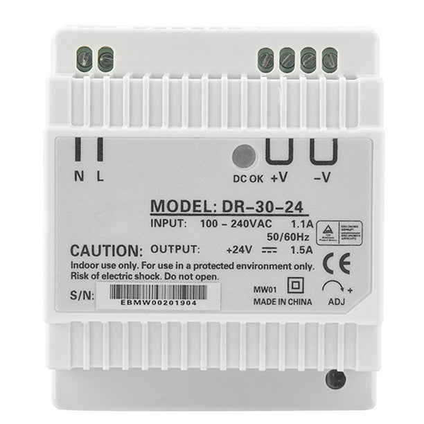 DR-30-24 30W Single Output 24V Din Rail Power Supply AC/DC Switching ...