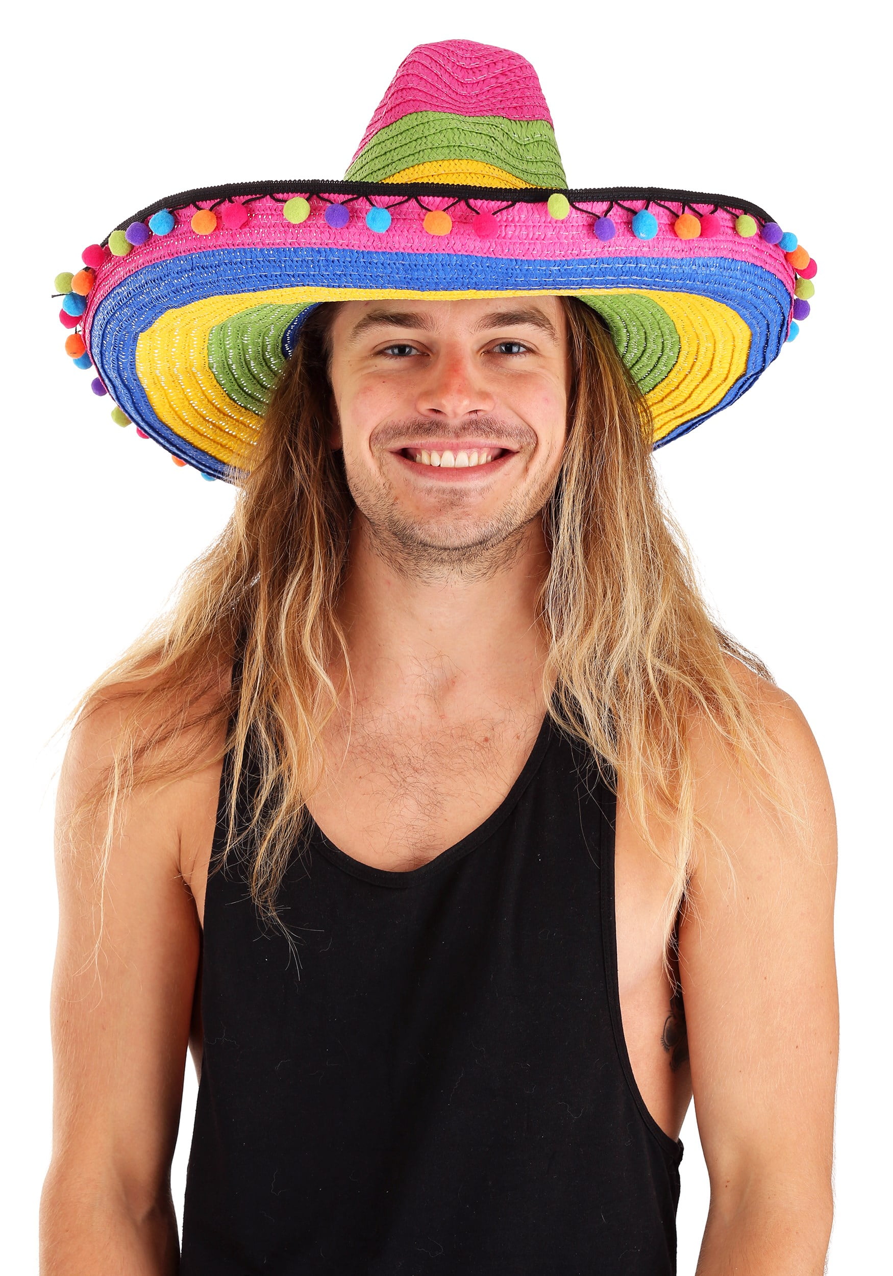 Deluxe Multicolor Striped Sombrero - Walmart.com