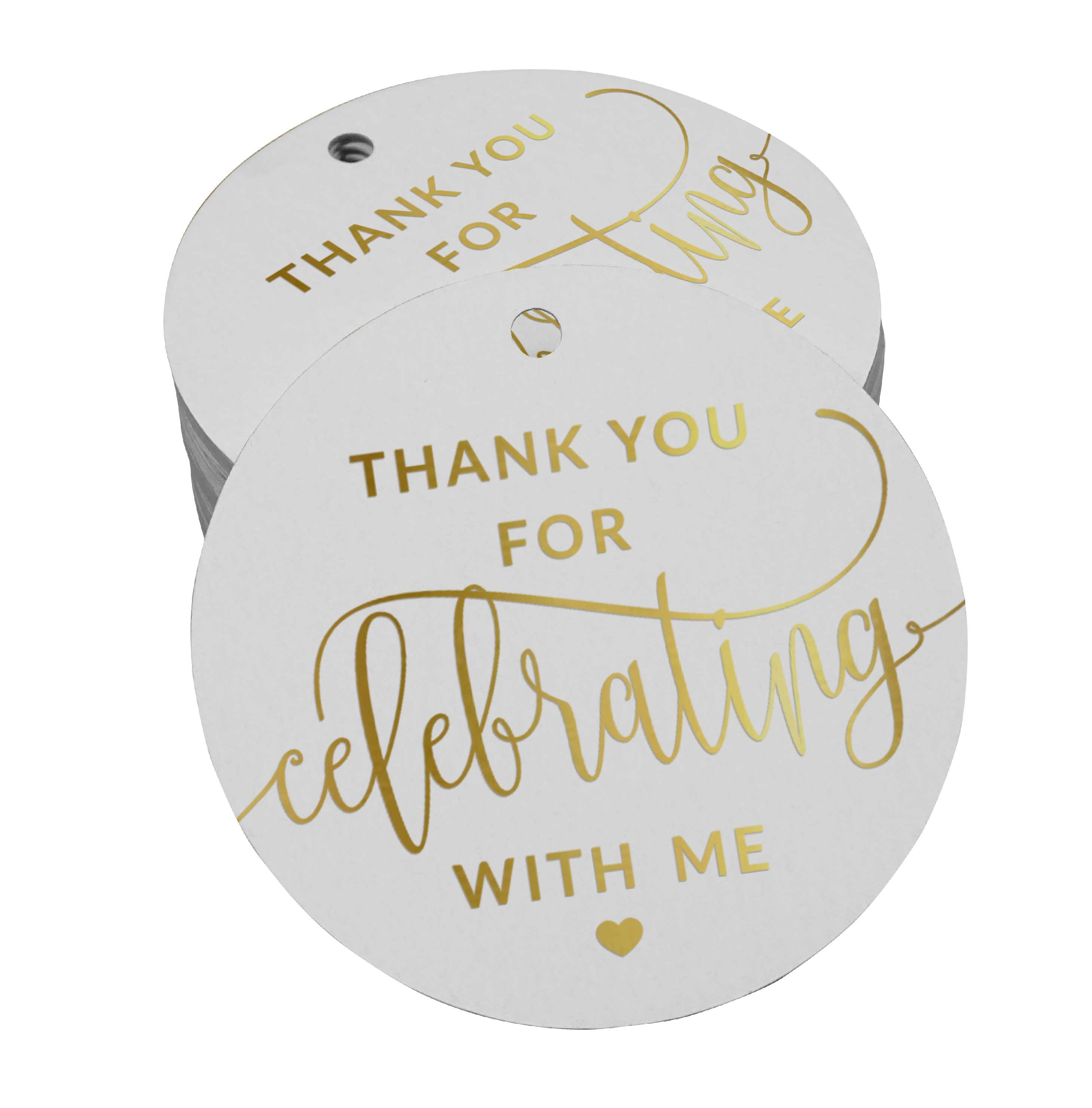 Inkdotpot 50 Pack Real Gold Foil Paper Tags Thank You For Celebrating ...