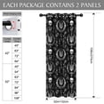 Cat and Skull Gothic Pattern Blackout Curtains,Triple Weaved Fabric ...