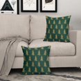 Aaekzj Forest Green Gold Christmas Tree Pillow Covers 16x16 Set of 2 ...