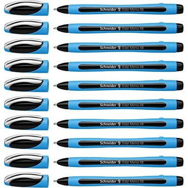 Slider Memo Xb Ballpoint Pen, Stick, Extra-Bold 1.4 mm, Black Ink, Blue ...