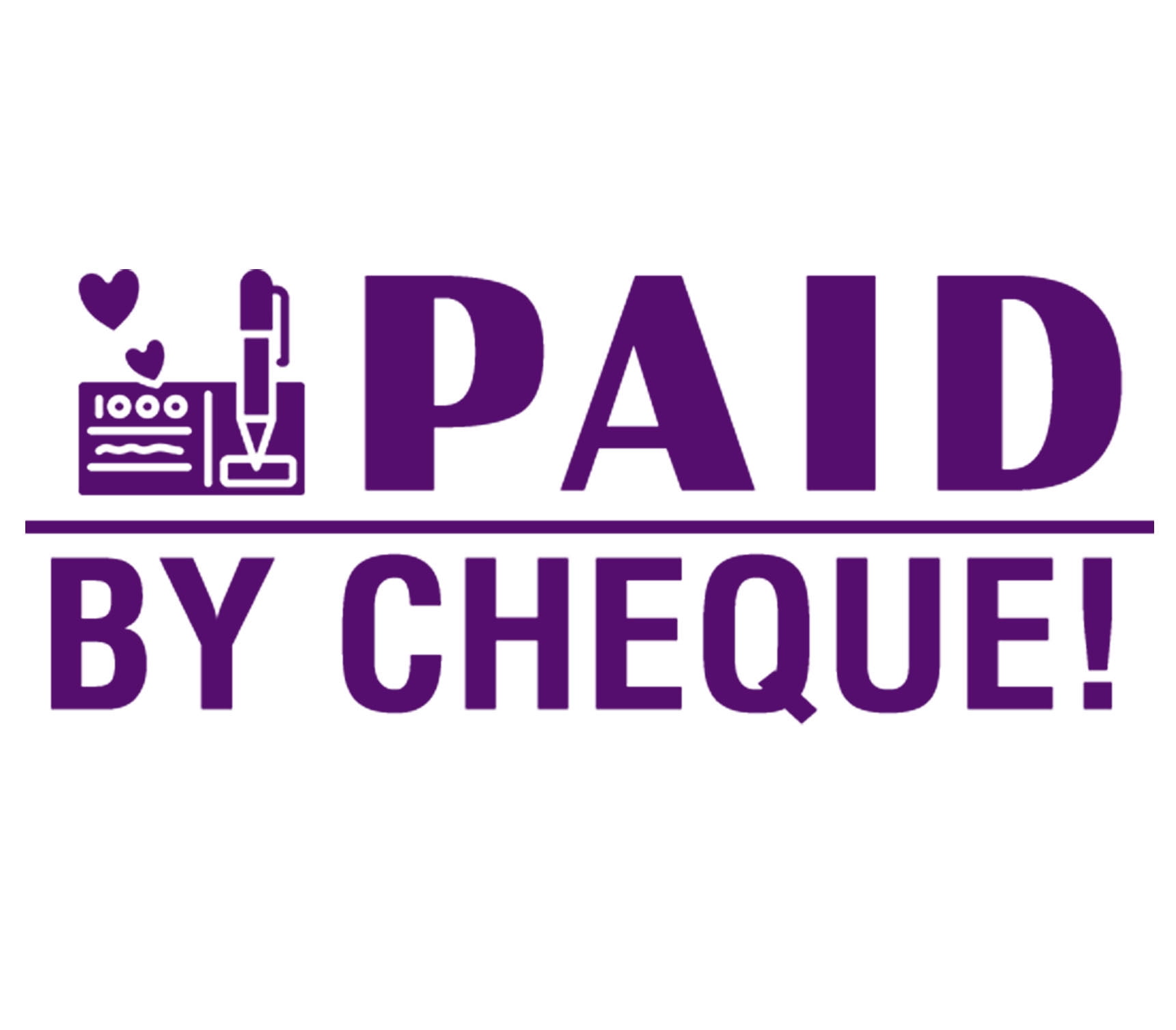 Printtoo Paid By Cheque Self Inking Rubber Stamp Pre-Inked Office Stamp ...