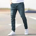 AGKIZG Solid Color Men's Denim Jeans Stretch Fabric Button Zipper ...